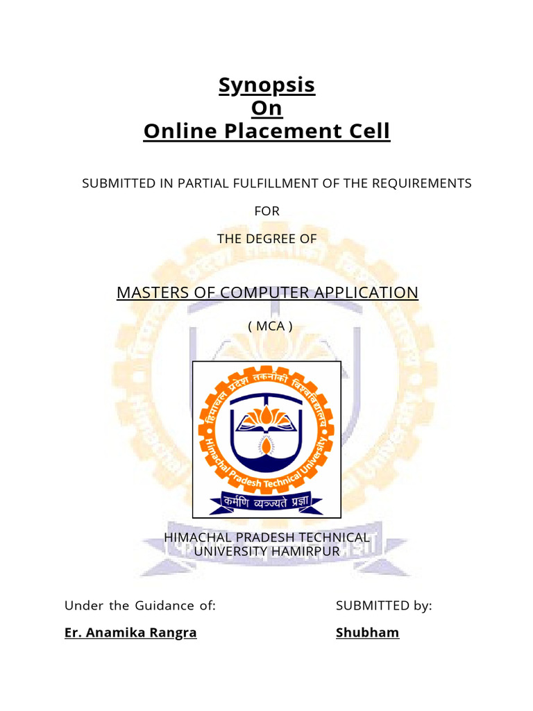Synopsis On Online Placement Cell: Masters of Computer Application ...