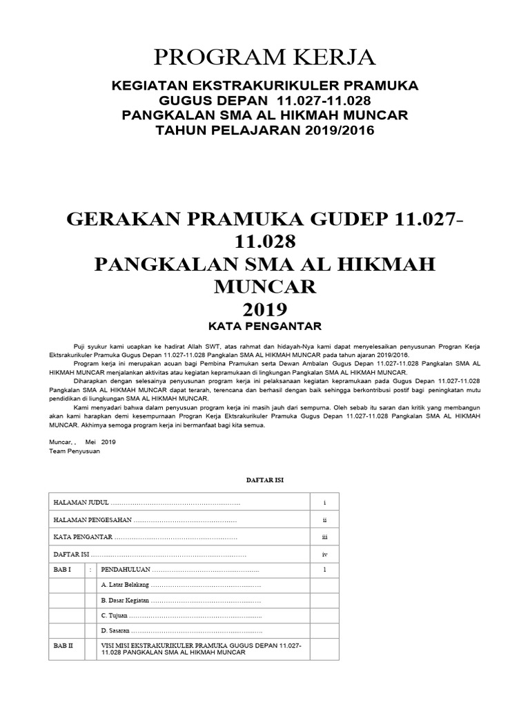 Program Kerja Pramuka Penegak 2 | PDF