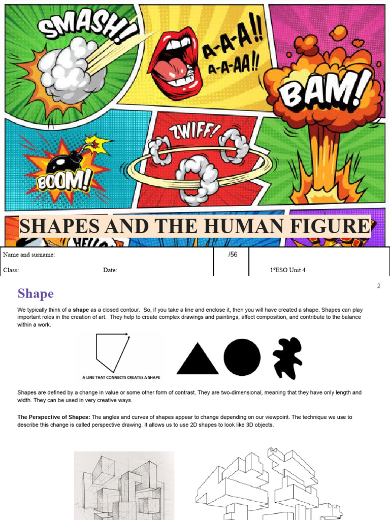 1ºESO Unit 4_ Shapes and the human figure | PDF | Shape | Comics