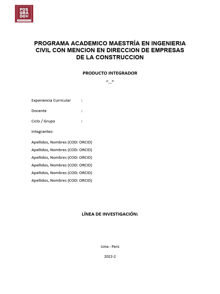 Estructura Del Proyecto Integrador SSOMA | PDF