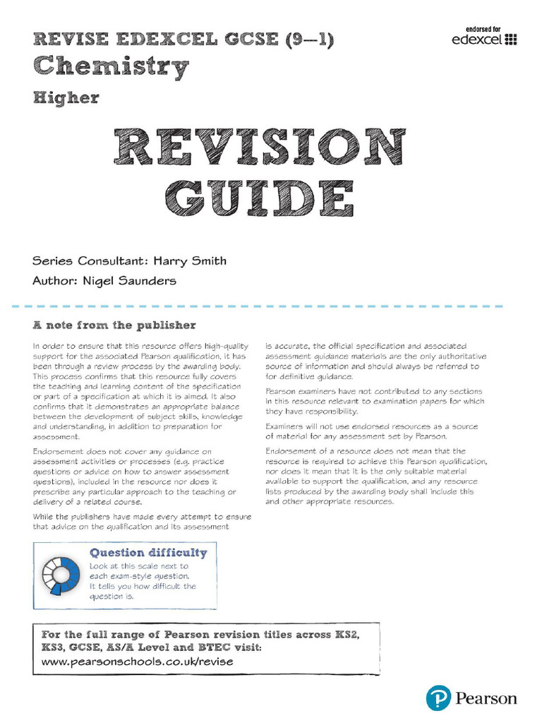 REVISE Edexcel GCSE (9-1) Chemistry Higher Revision Guide (Nigel ...