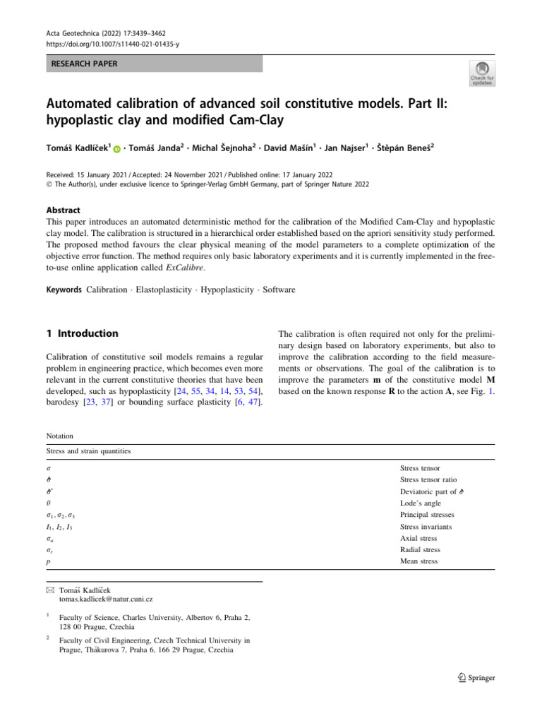 Automated Calibration of Advanced Soil Constitutive Models. Part II: Hypoplastic Clay and ...