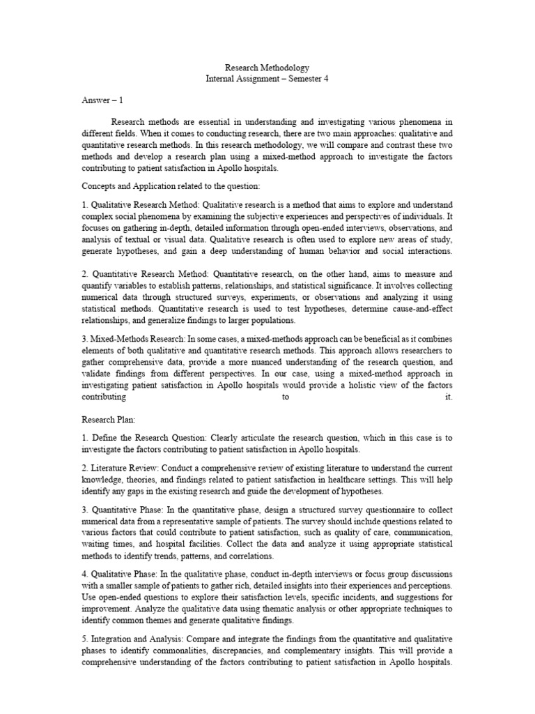 Research Methodology - Sem 4 | PDF | Methodology | Quantitative Research