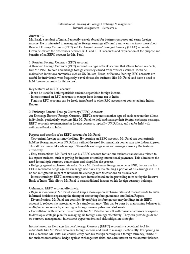 International Banking & Foreign Exchange Management - Sem 4 | PDF | International Monetary Fund ...