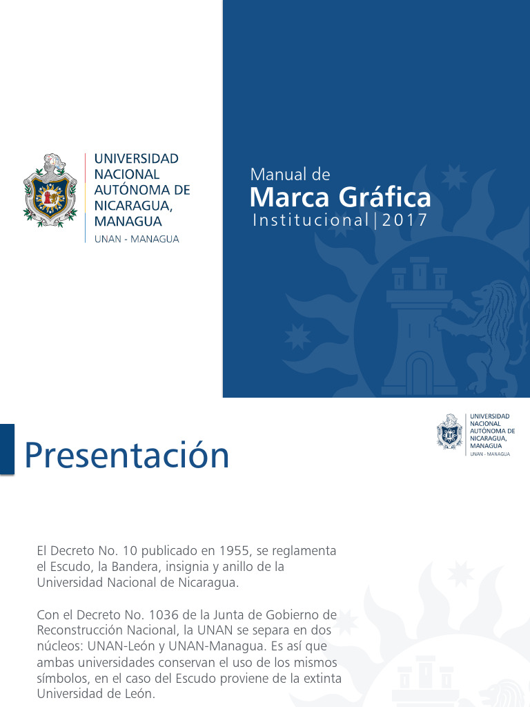 Unan Managua Manual Marca Institucional | PDF | Impresión | Diseño gráfico