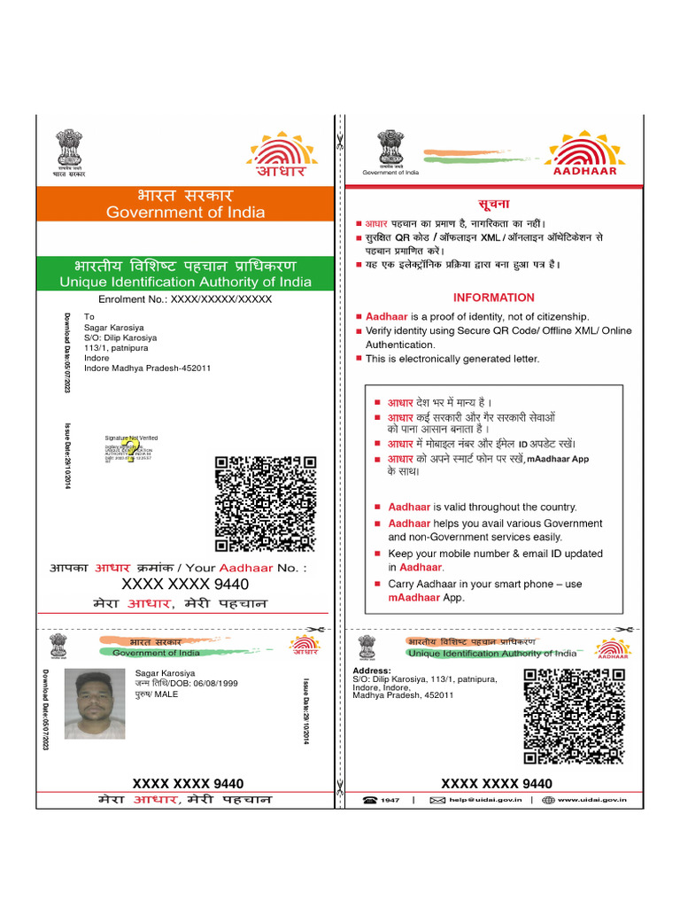 In Gov uidai-ADHAR | PDF