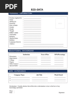 Employee Bio Data Form Format in Word | PDF | Business