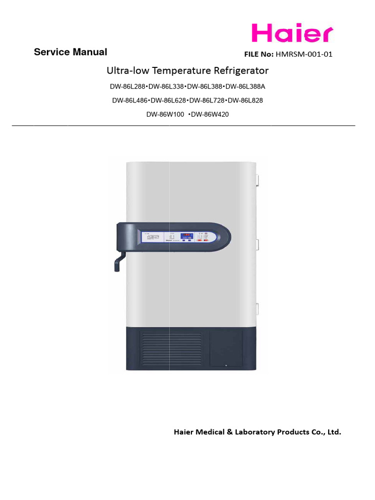 Haier DW-86L628 Service Manual | PDF | Heat Exchanger | Equipment