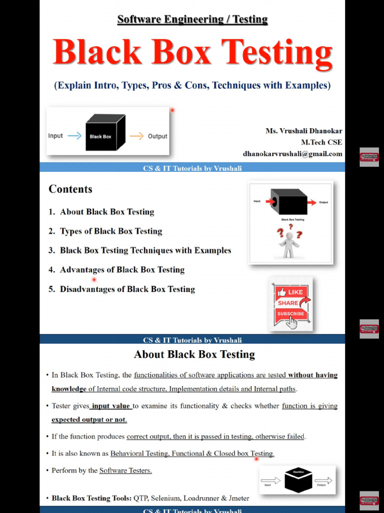 Black Box Testing | PDF