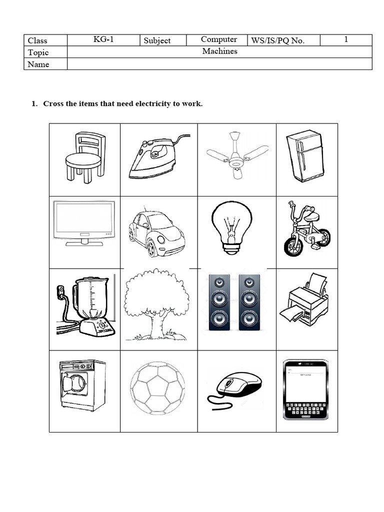 Computer Worksheet-KG-1 | PDF