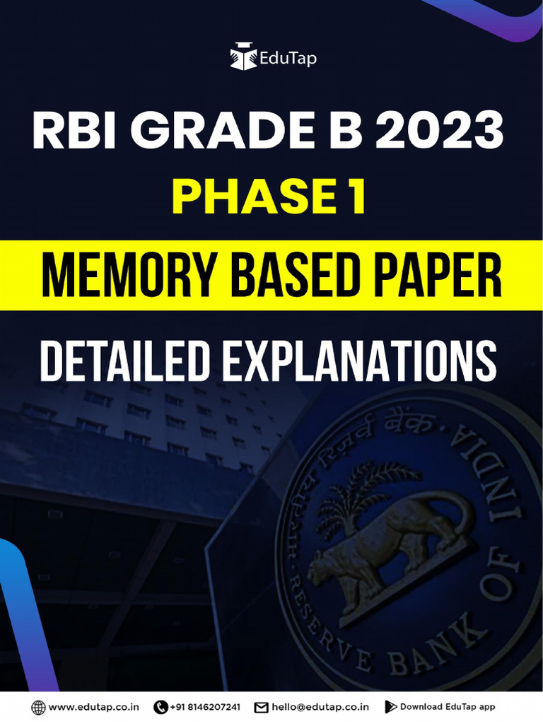RBI Phase 1 2023 - Memory Based Paper and Analysis Lyst8522 | PDF | Economies