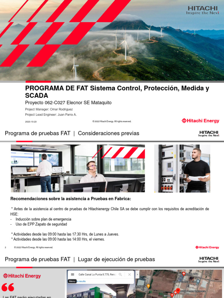Programa de Fat c027 Mataquito 23102023 | PDF | Scada | Ingenieria Eléctrica