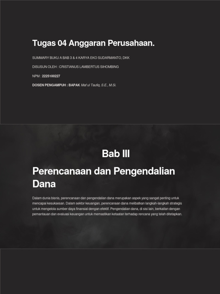 Tugas 4 Anggaran Perusahaan | PDF