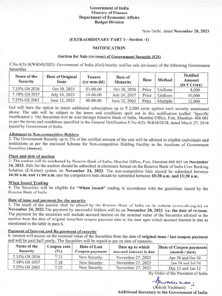 GSec Notification 20112023 | PDF