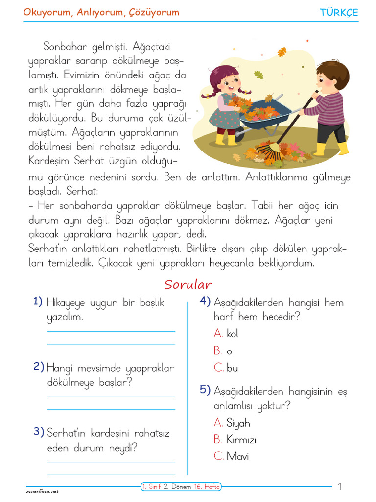 Sinif Haftalik Odev 2. Donem 16. Hafta | PDF Sinif Haftalik Odev 2. Donem 16. Hafta | PDF