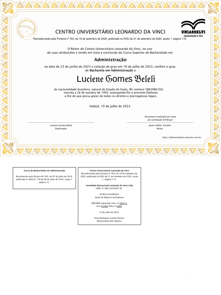 Diploma Digital | Download grátis PDF | Diploma de bacharel