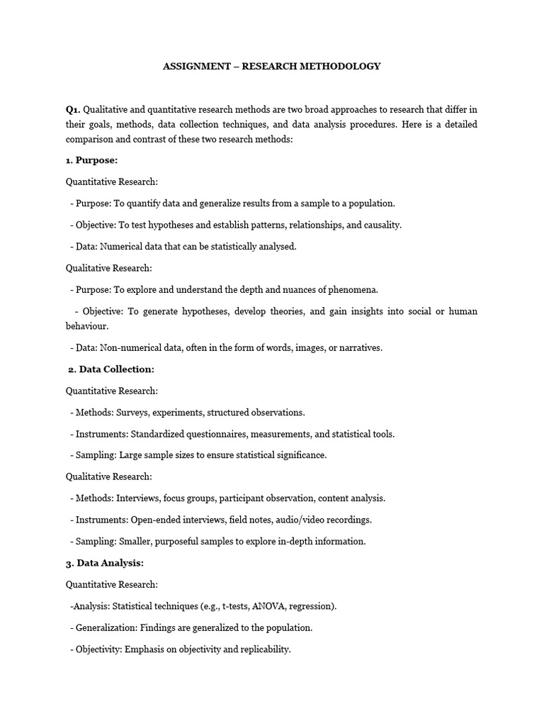 Assignment - Research Methodology | PDF | Quantitative Research ...
