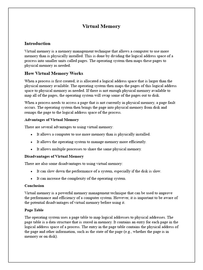 Virtual Memory1 | PDF | Computer Data Storage | Operating System
