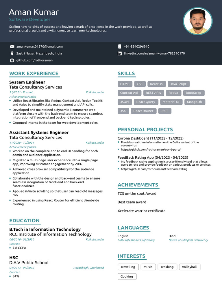 Aman-Kumar Resume | PDF | Software Engineering | Computing