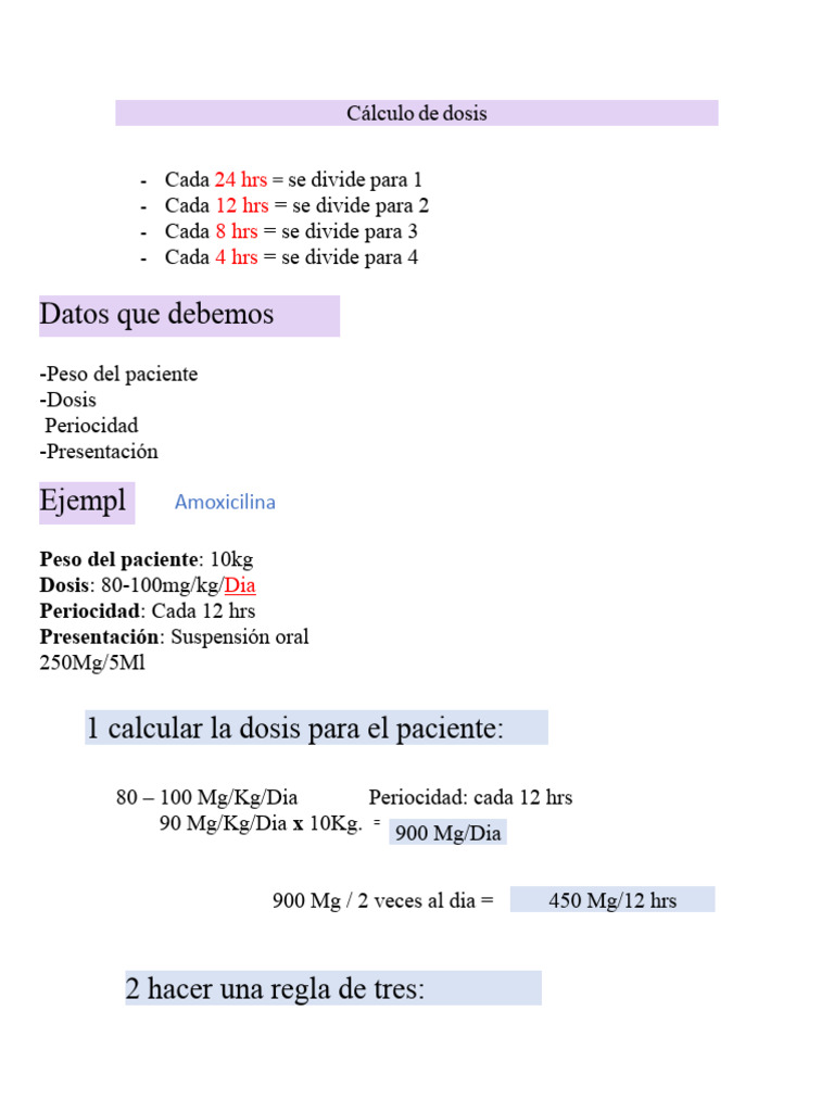 Cálculo de Dosis de Medicamentos | PDF