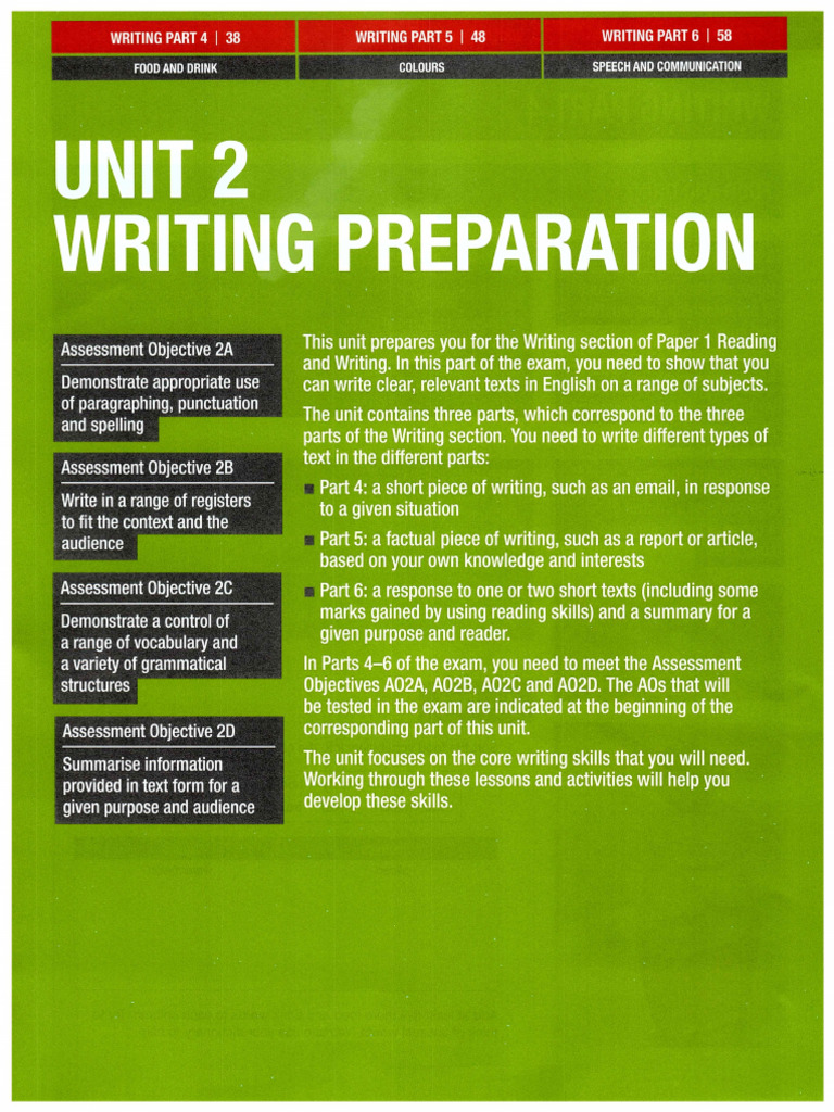 Student's Book U2-Writing Preparation P38-67 | PDF