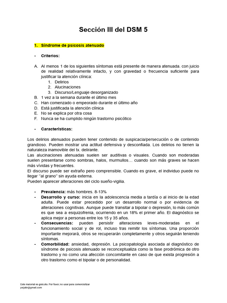 Sección III DSM 5 | PDF | Depresión (estado de ánimo) | Desorden bipolar