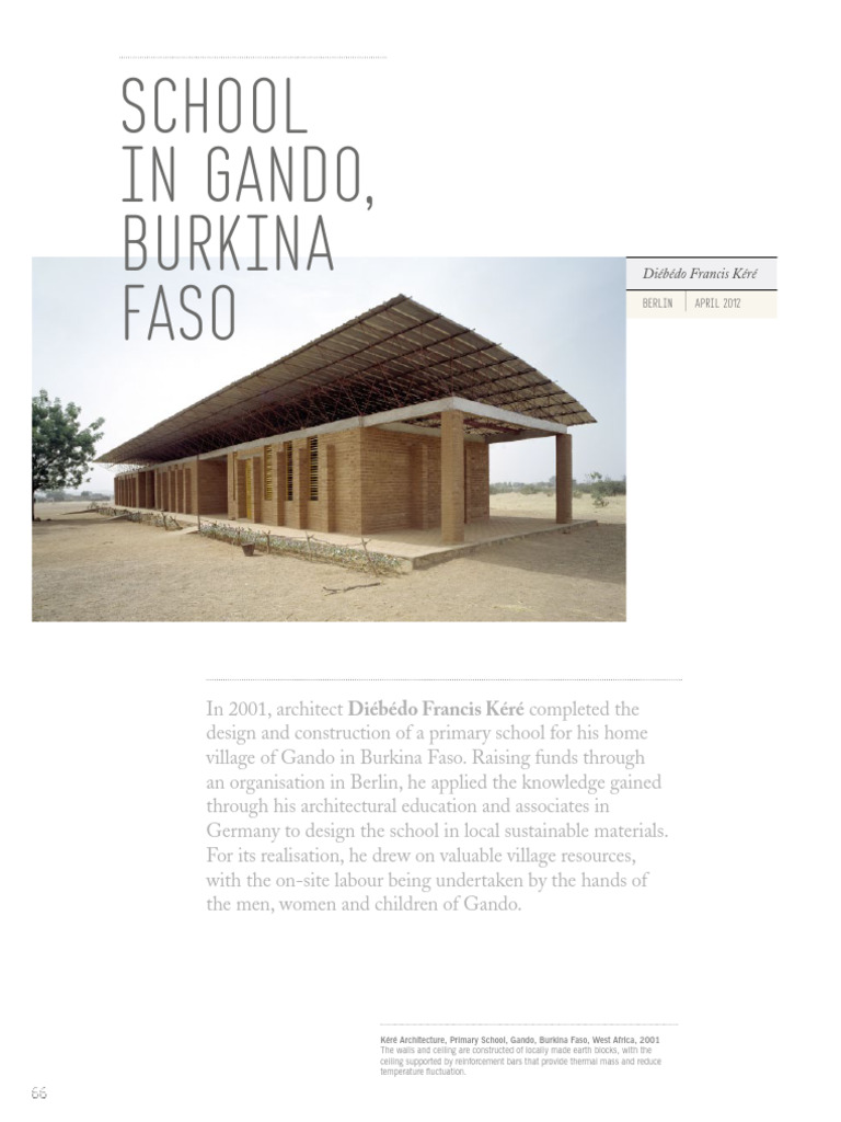 School in Gando | PDF | Architectural Design | Architecture
