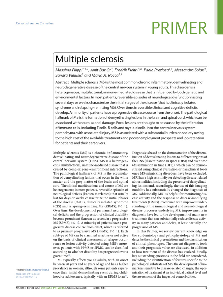 Multiple Sclerosis | PDF | Multiple Sclerosis | White Matter