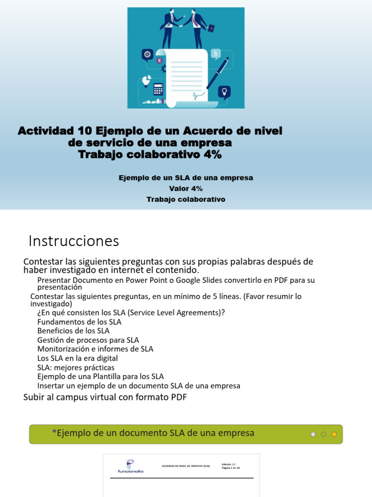 Actividad 10 Ejemplo de Un SLA 2023 | PDF