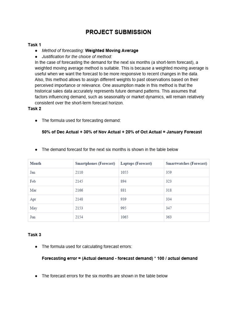 OPSCMProject Sss | PDF | Forecasting | Applied Mathematics