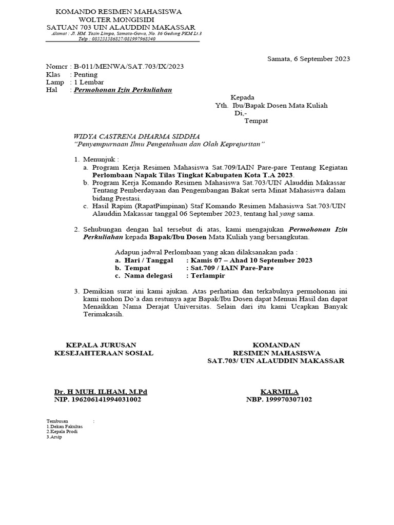 Surat IJIN NAPAK TILAS | PDF