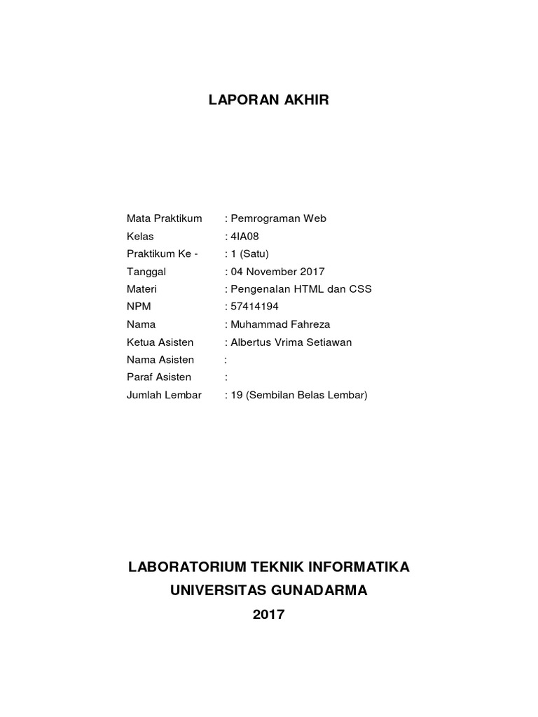 Pemrograman Web - Pengenalan HTML & CSS | PDF | Komputer Pemrograman Web - Pengenalan HTML & CSS | PDF | Komputer