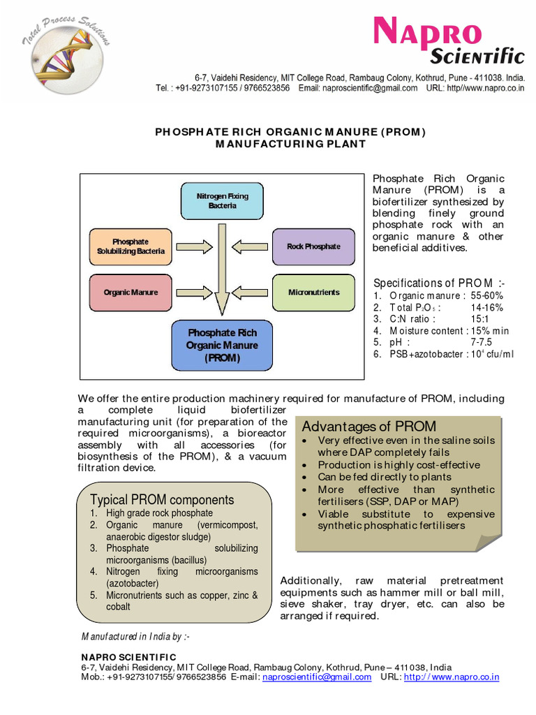 Phosphate Rich Organic Manure Prom Manufacturing Plant | Download Free ...