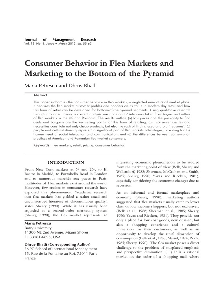 Flea Market | PDF | Market (Economics) | Sales