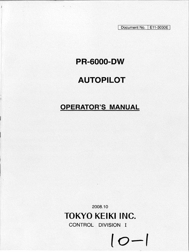 Autopilot PR6000DW - Operators Manual | PDF