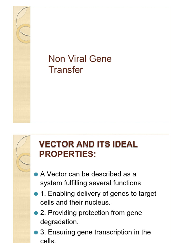 Unit 1 Non-Viral Vectors PDF | PDF | Life Sciences | Cell Biology