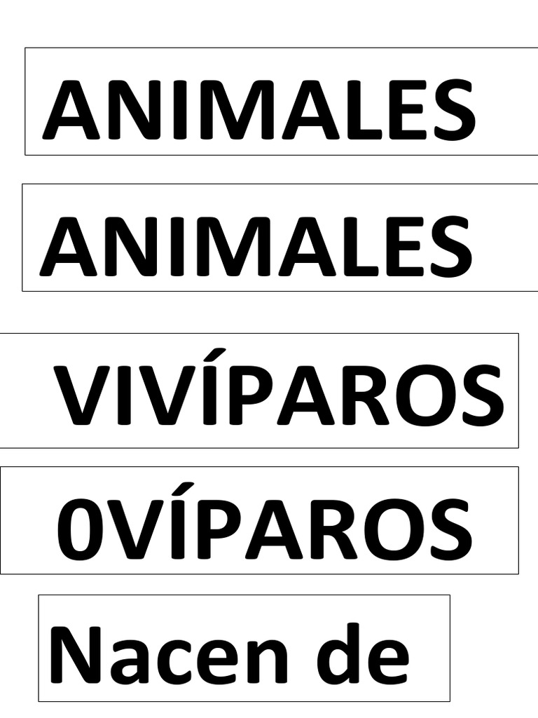 Clasificación de Animales: Vivíparos y Ovíparos | PDF