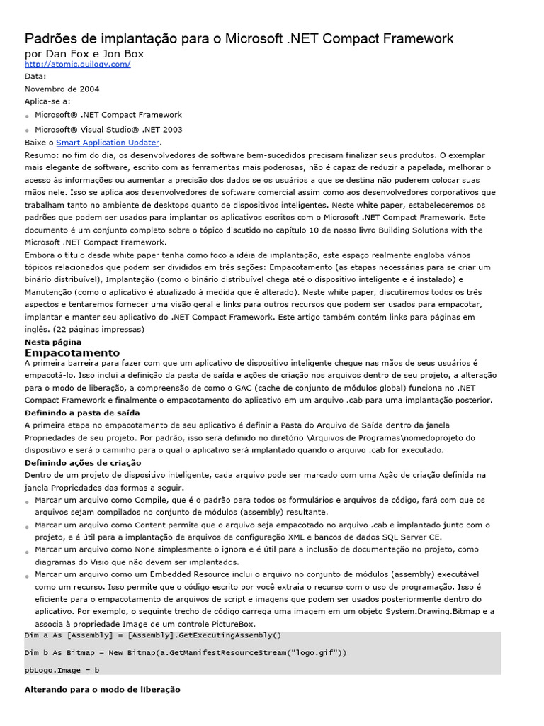 NET Framework MSDN | PDF | Microsoft SQL Server | Armazenamento de ...