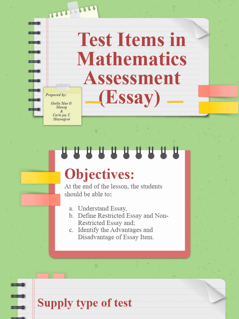 Analyzing Essay Test Types in Math | PDF | Mathematics | Essays