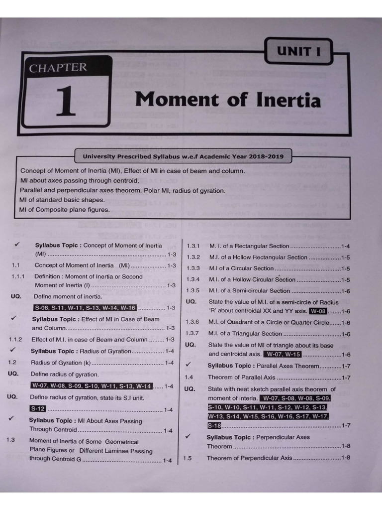 SOM Chp. Moment of Inertia | PDF