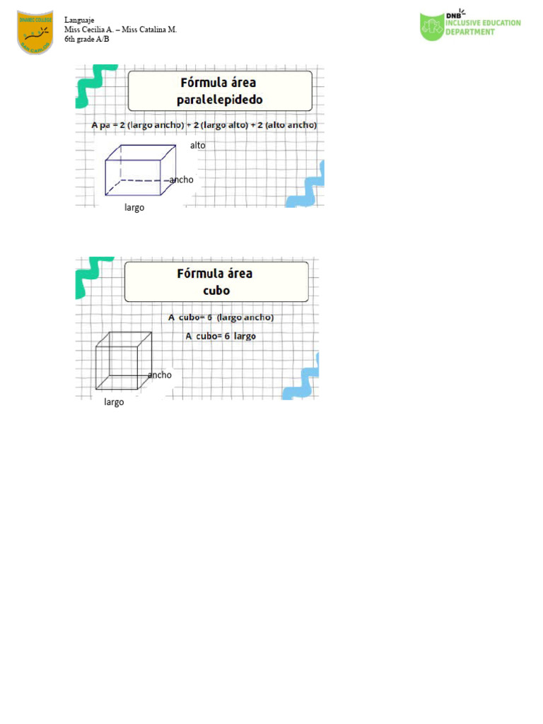 Formulas Paralelepipedo y Cubo | PDF