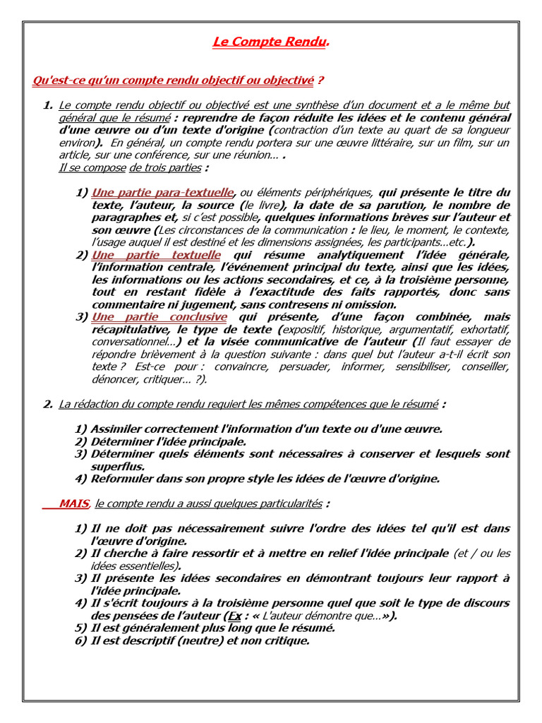 Guide du Compte Rendu Objectif et Critique | PDF | Peine capitale