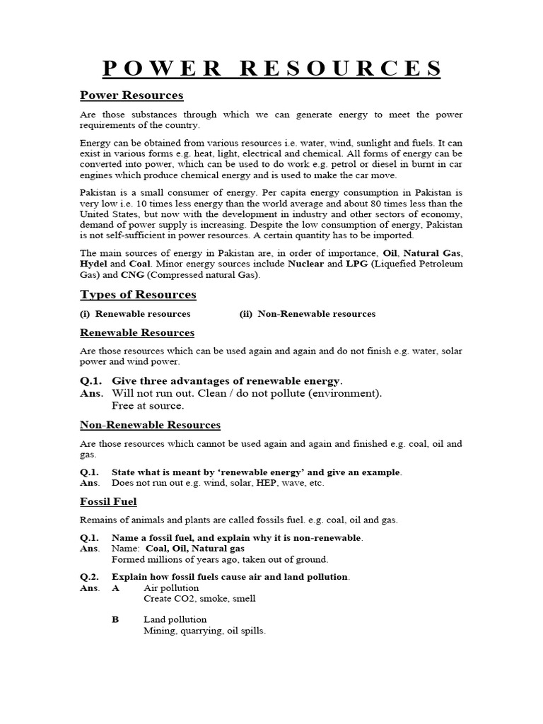 Power Resources | PDF | Nuclear Power | Wind Power