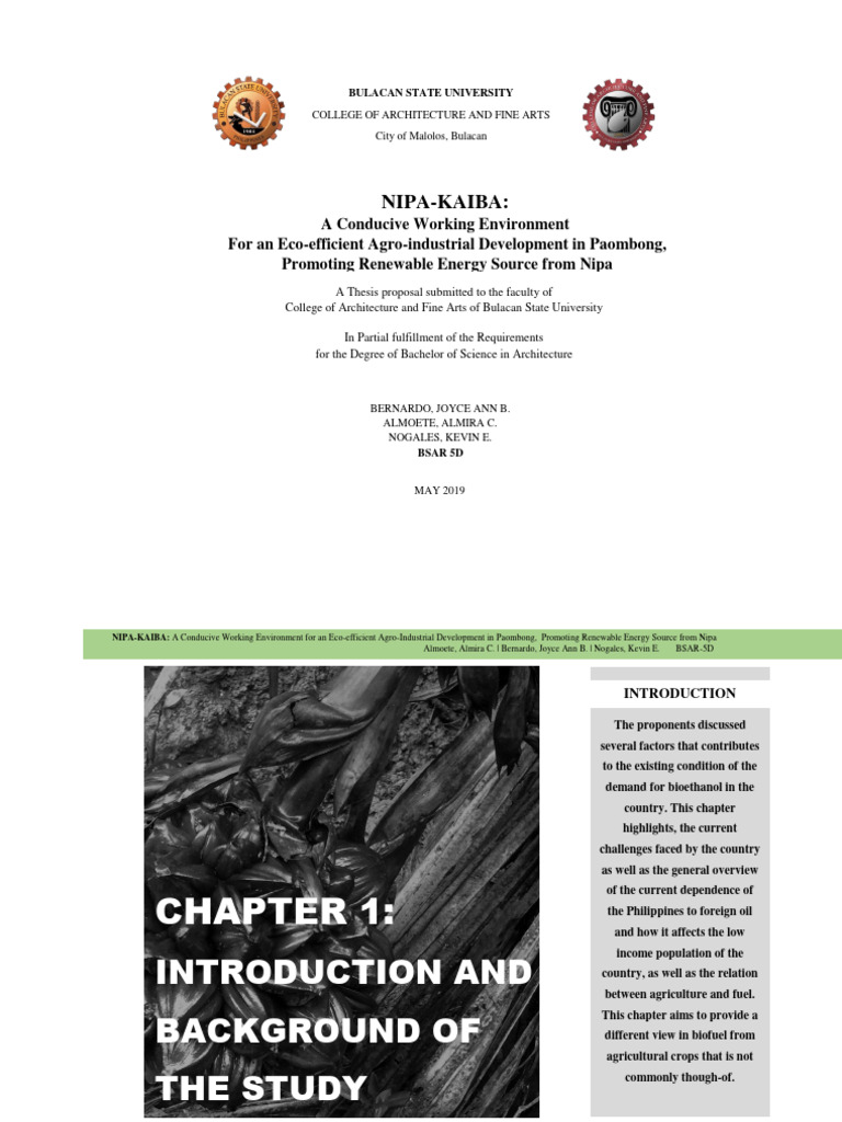 A Conducive Working Environment For An Eco-Efficient Agro-Industrial Development in Paombong ...