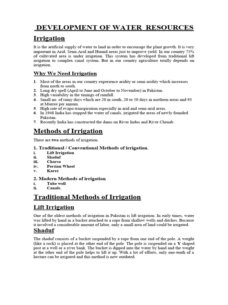 Water Resources | PDF | Indus River | Irrigation