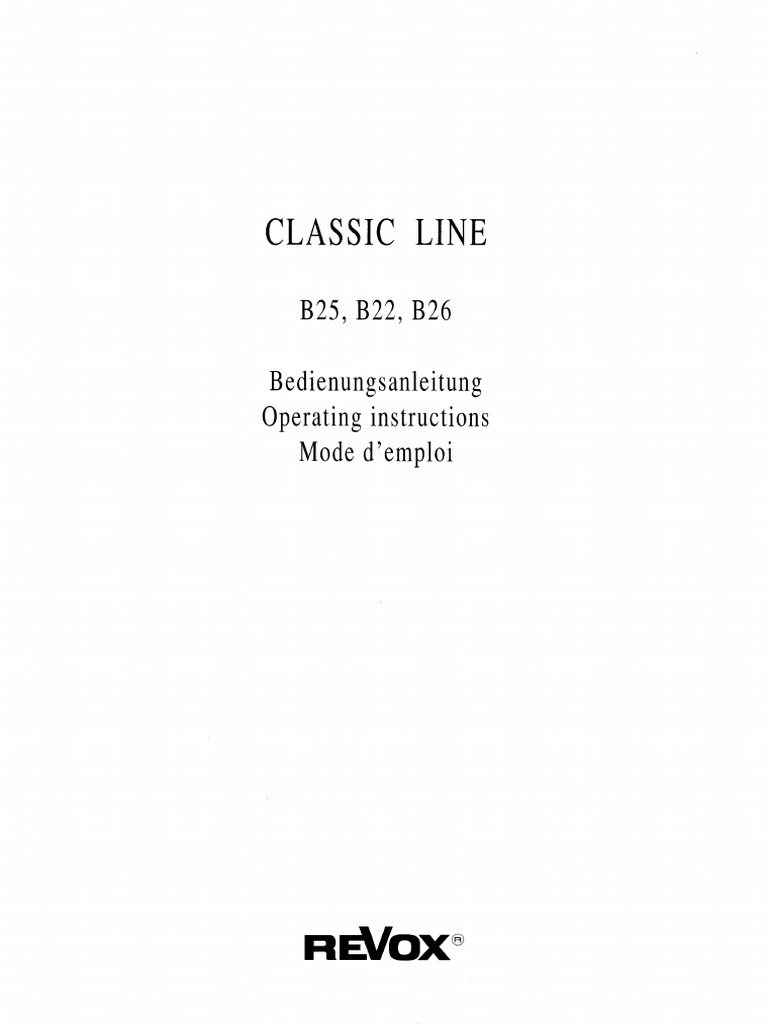 Hfe Revox b22!25!26 en de FR | PDF