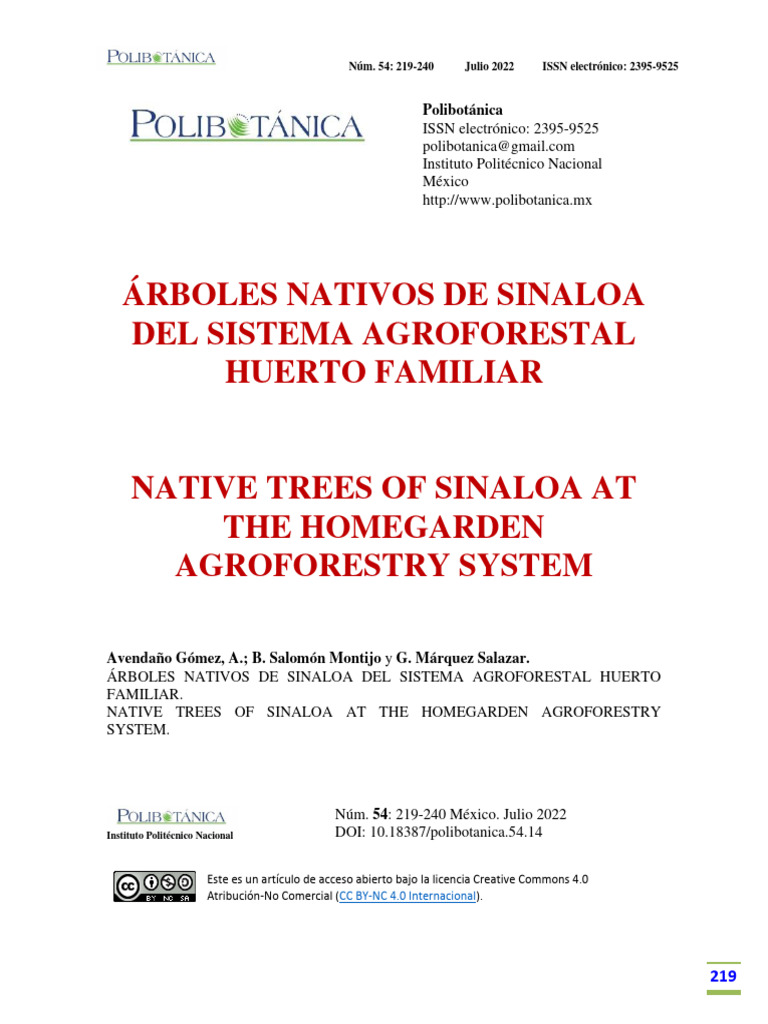 Árboles Nativos de Sinaloa | PDF | Los bosques | Movimiento ...