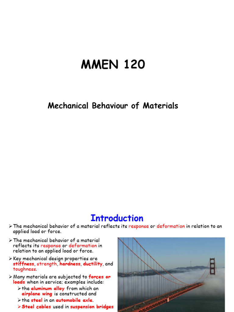 Mechanical Behaviour of Materials | PDF | Deformation (Engineering ...