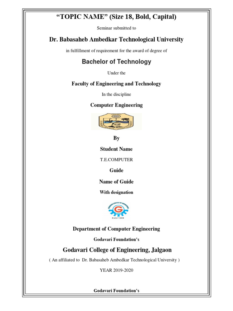 B.Tech Seminar Submission | PDF | Writing | Written Communication
