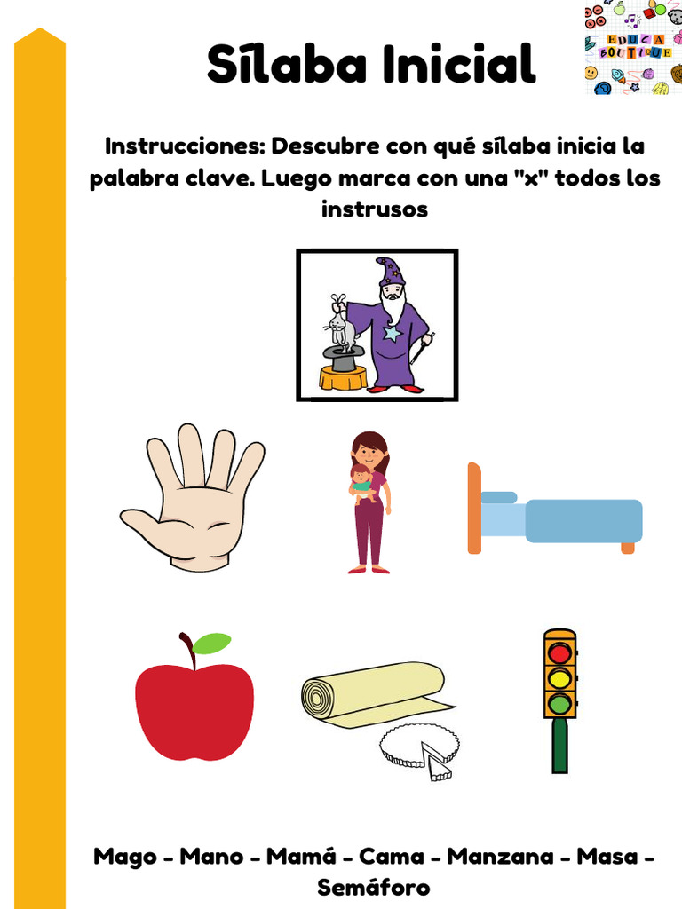 Sílaba Inicial M y P | PDF